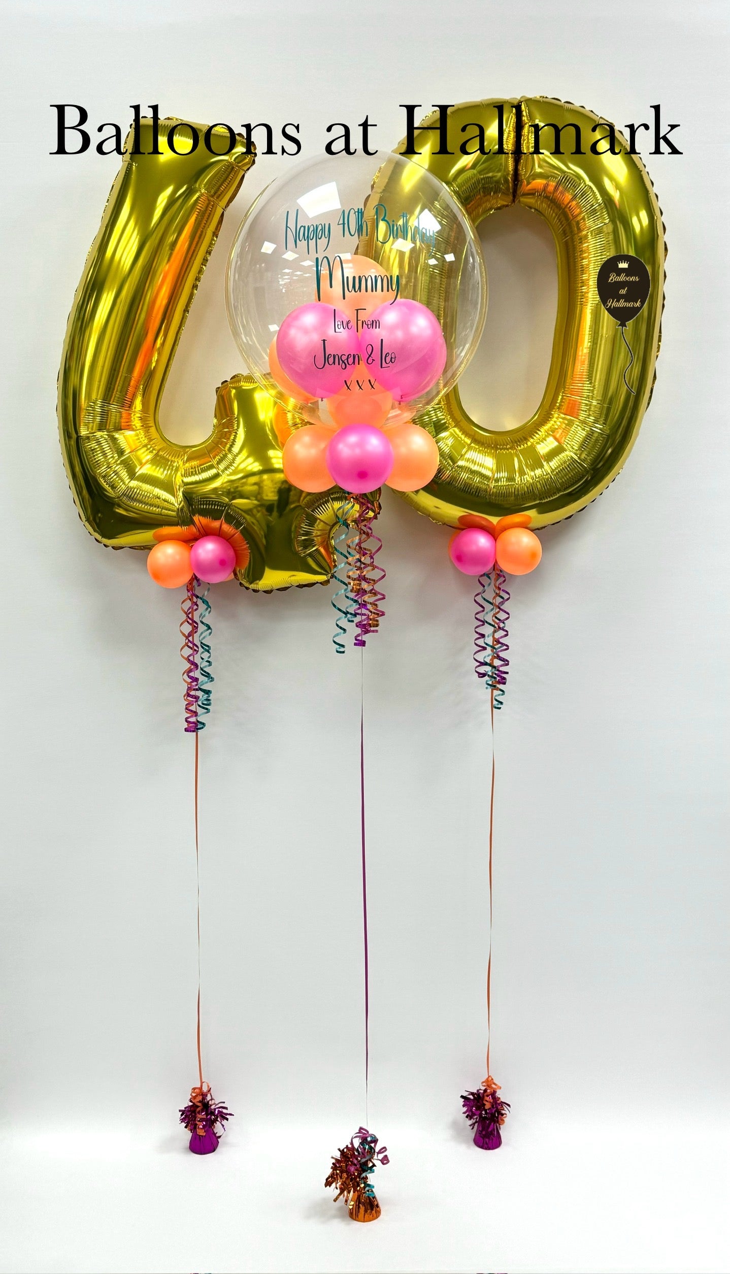Balloon package - 2 large numbers & clear personalised balloon ...