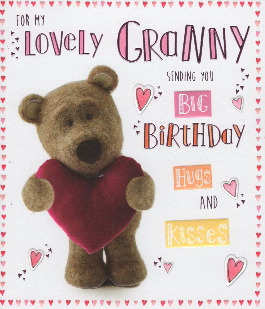 Granny Birthday Card - Cute Barley Bear Design – Balloons at Hallmark Ltd