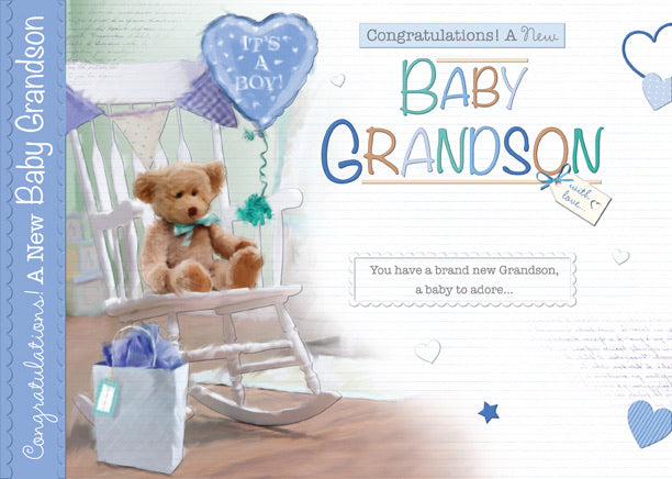 Congratulations on Your New Baby Grandson Card – Balloons at Hallmark Ltd